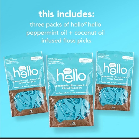 Hello | Bath | Hello Peppermint Oil Infused Floss Picks 3 Packs Of 8 ...